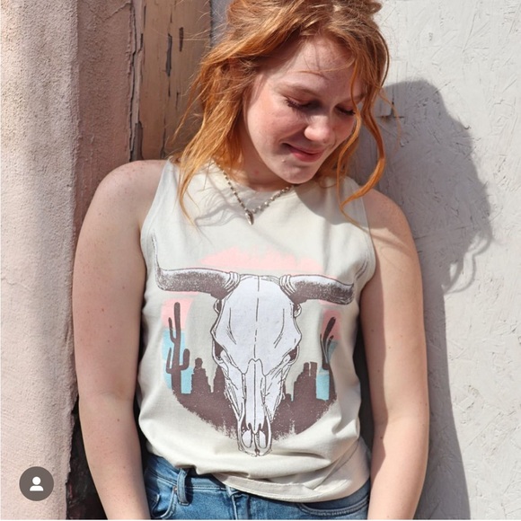 Zutter USA | Tops | Nwot The Wild Bohemian Boutique Desert Skull Tank ...